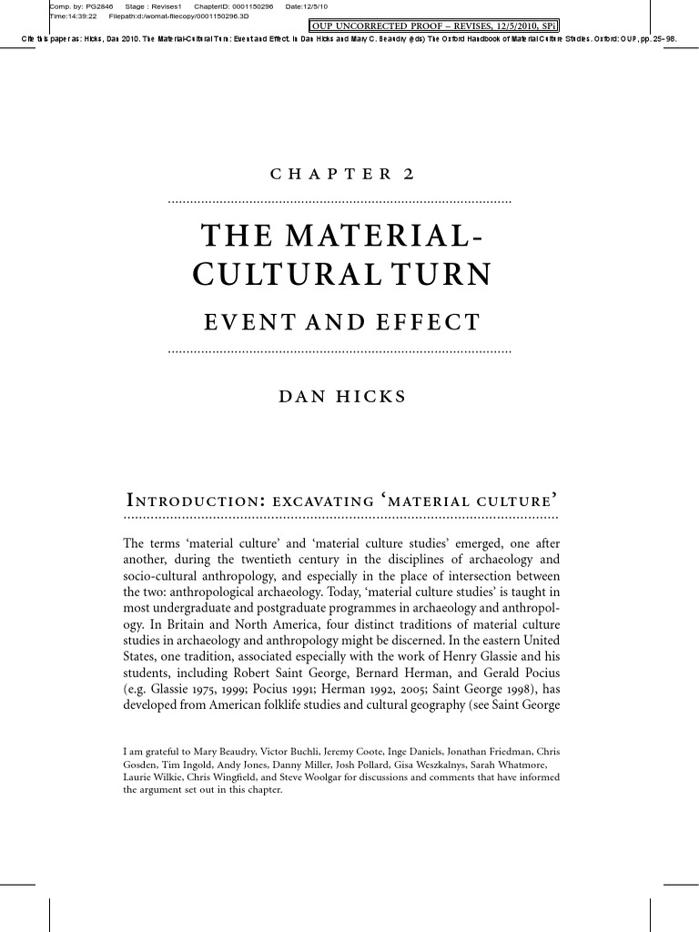 The Material Culture Turn | PDF | Material Culture | Anthropology