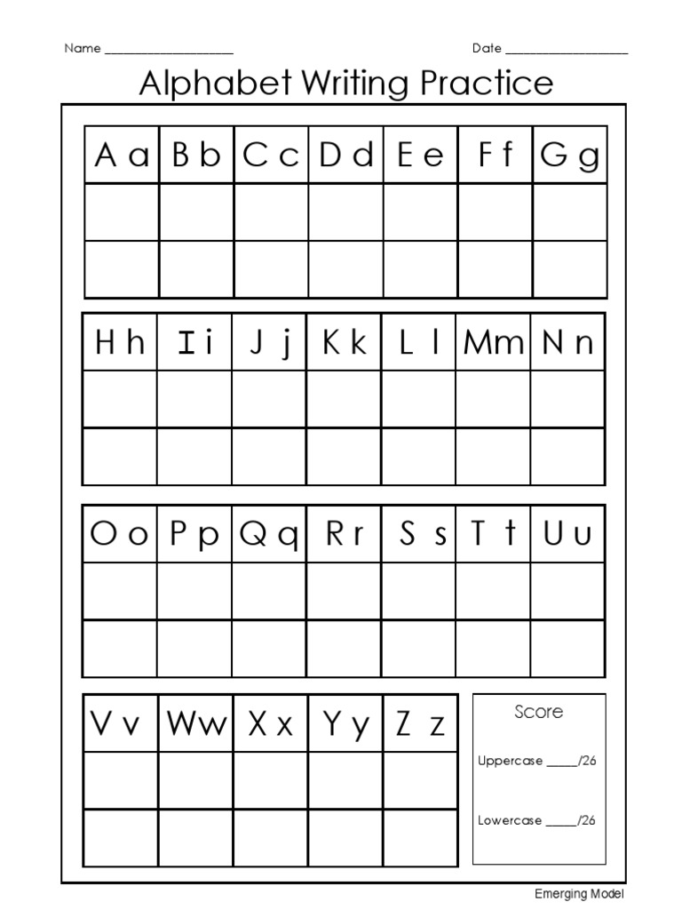 Alphabet Writing Practice | PDF