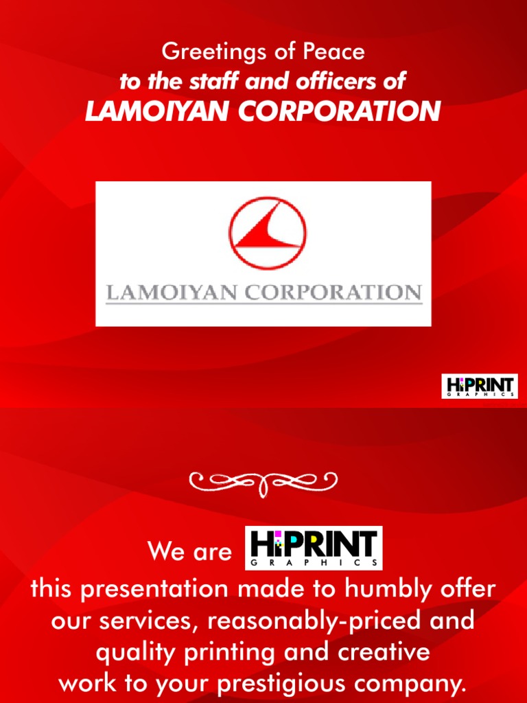 To The Staff and of Cers Of: Lamoiyan Corporation | PDF | Art