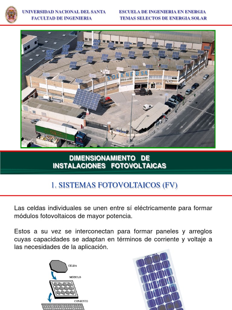 Dimensionamiento de Sistemas Fotovoltaicos | PDF | Fotovoltaica | Energía solar