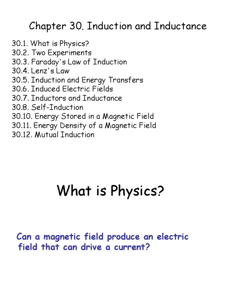 Chapter 30 Physics | PDF | Electromagnetic Induction | Inductance