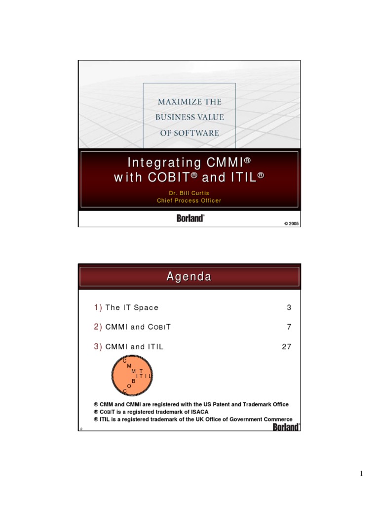 Cobit Itil And Cmmi A Tutorial Pdf Itil Cobit