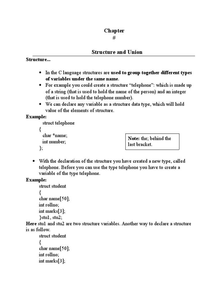 6 Structure & Union Final | PDF | Integer (Computer Science) | Data Type