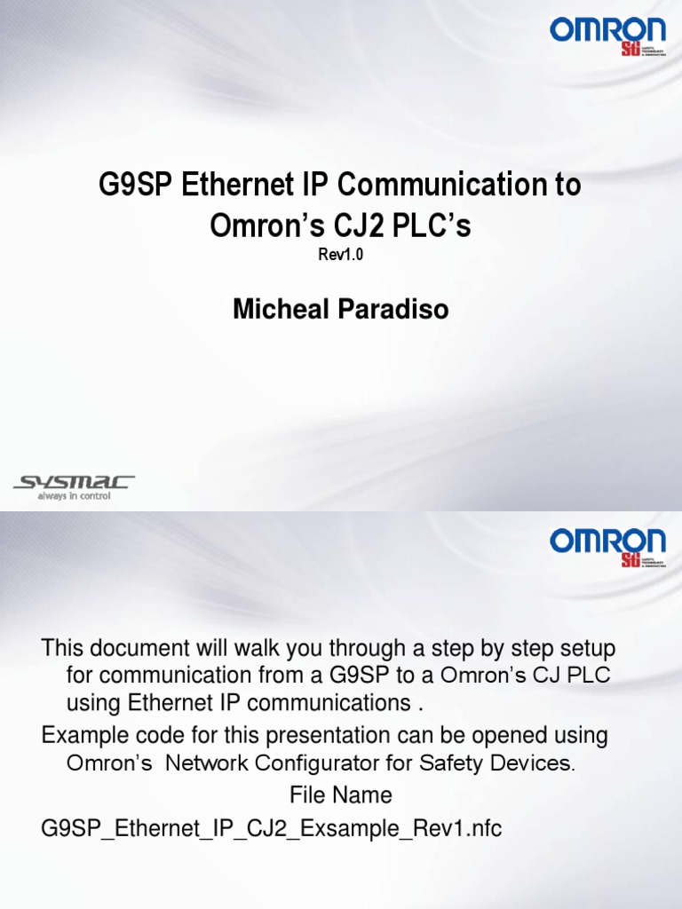 G9SP Ethernet IP CJ2 Rev1 | PDF | Ethernet | Network Interface Controller