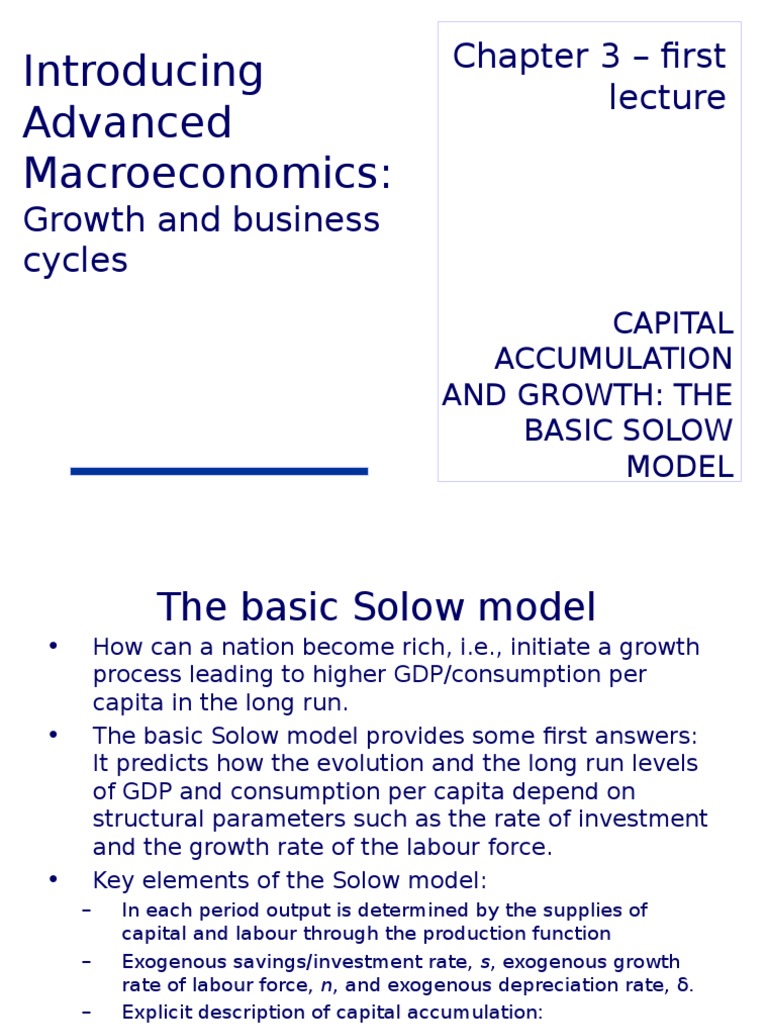 Introducing Advanced Macroeconomics:: Chapter 3 - First | PDF ...