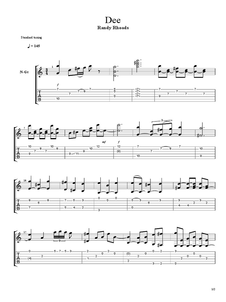 Randy Rhoads - Dee | PDF