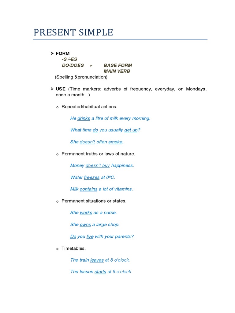 Teoria Present Simp | PDF