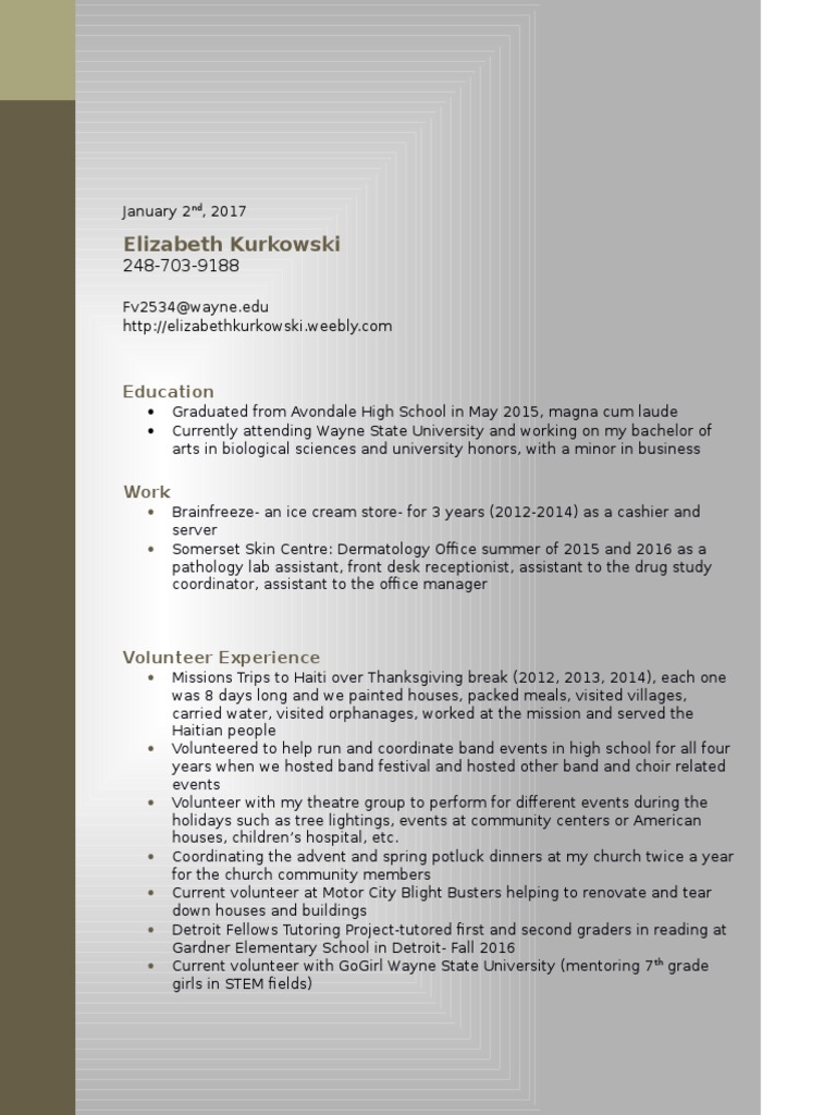 Personal Resume - Eportfolio | PDF