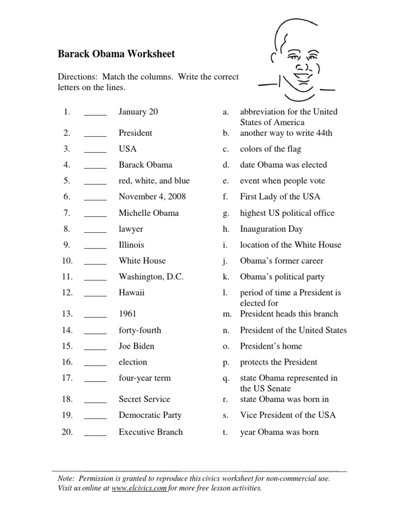 Barack Obama Vocabulary Worksheet | PDF