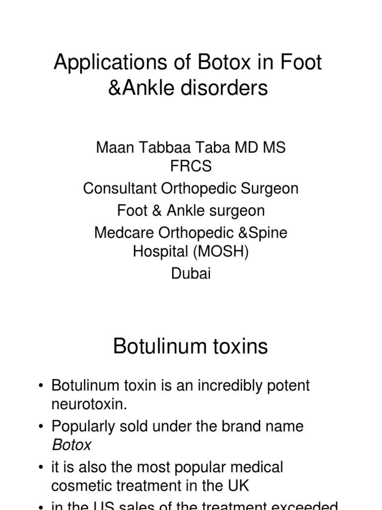 Botox For Plantar Fasciitis | PDF | Botulinum Toxin | Clinical Medicine