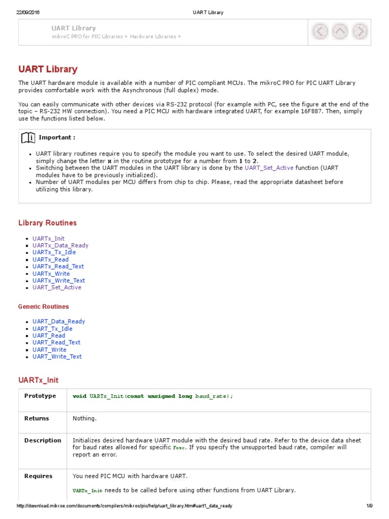 UART Library | PDF | Parameter (Computer Programming) | Pic Microcontroller