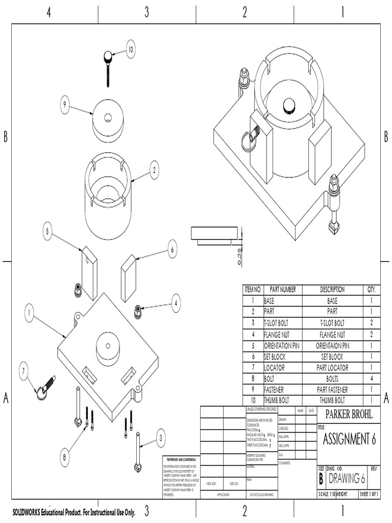 Assembly Parts List Drawing | PDF