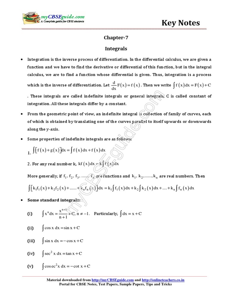 Understanding Indefinite Integrals | PDF