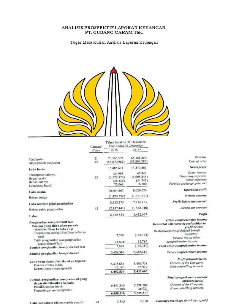 Analisis Prospektif Laporan Keuangan Cover | PDF