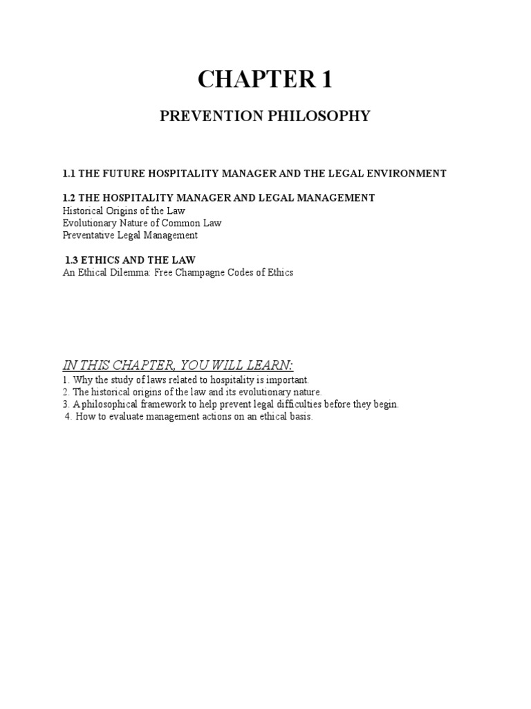 Chapter 1 Preventative Philosophy | PDF | Precedent | Common Law