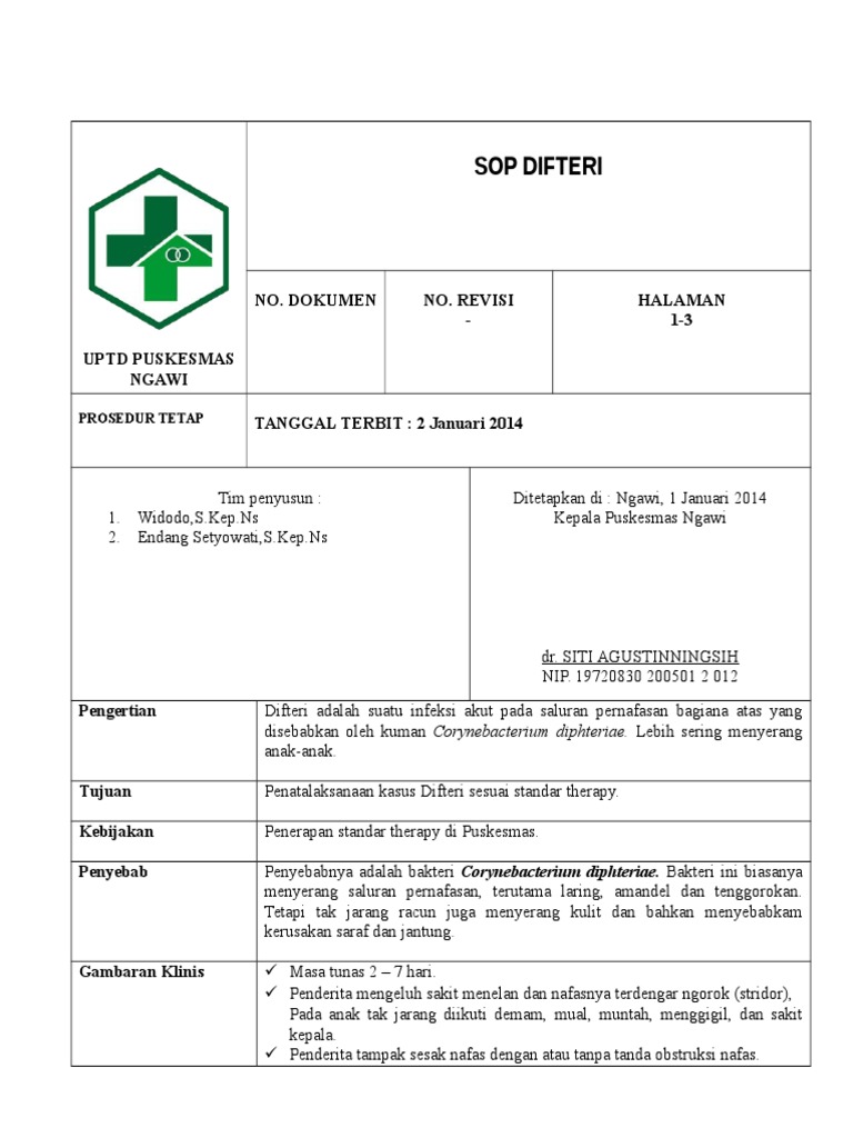 Sop Difteri | PDF | Sains & Matematika