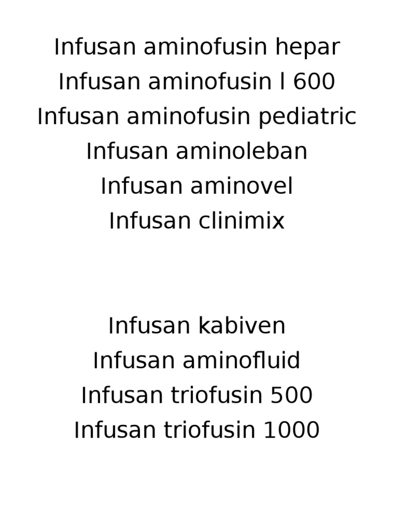 Infusan Aminofusin Hepar | PDF