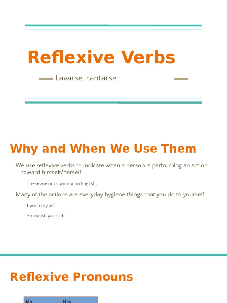 Reflexive Verbs | PDF | Languages | Language Arts & Discipline