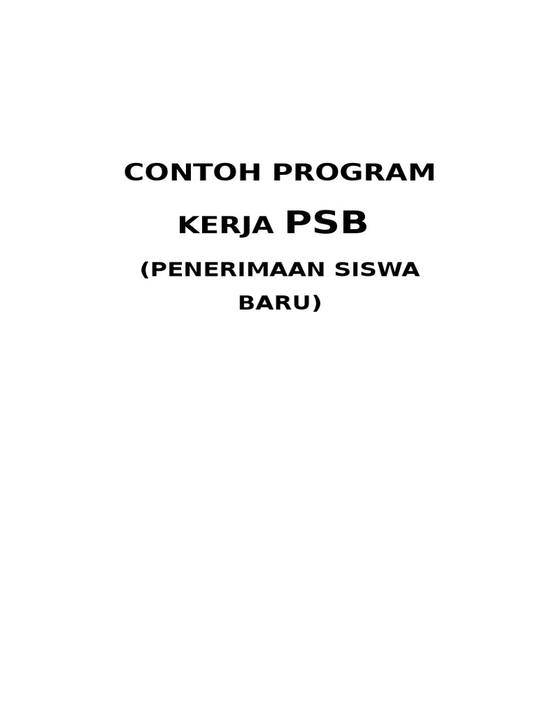 Program Kerja PSB | PDF | Karier & Perkembangan