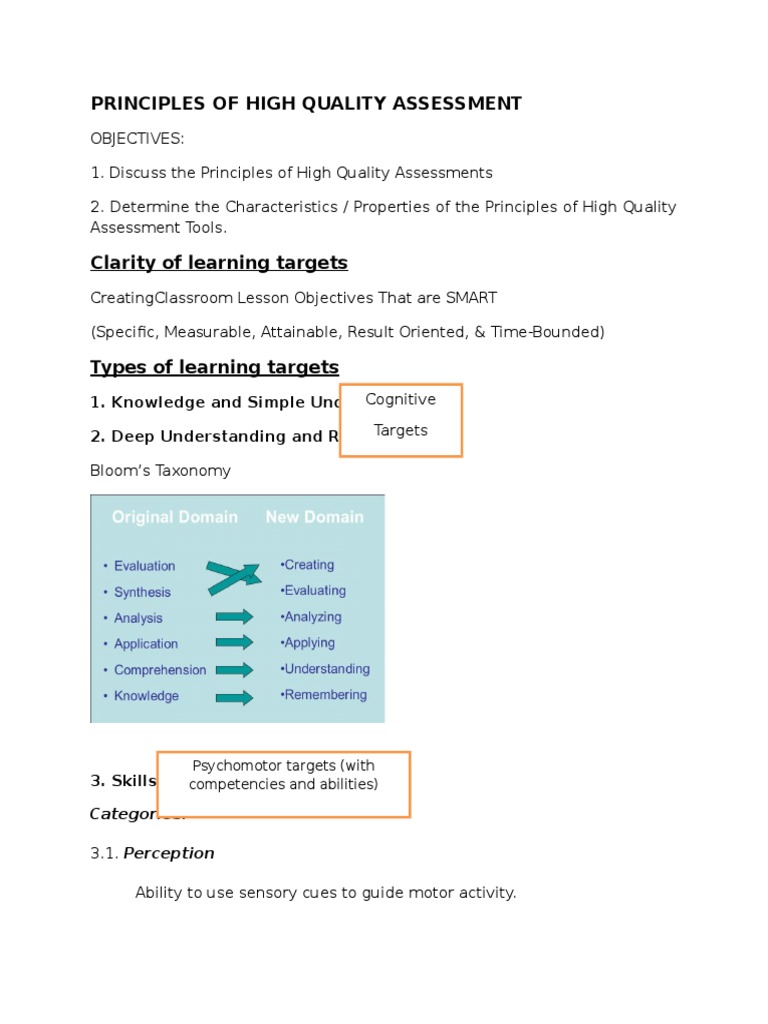 Principles of High Quality Assessment | PDF