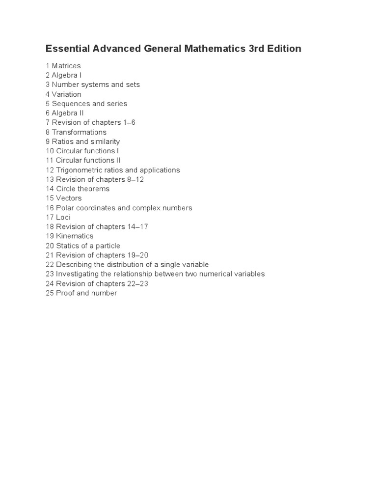 Essential Advanced General Mathematics | PDF | Teaching Methods ...