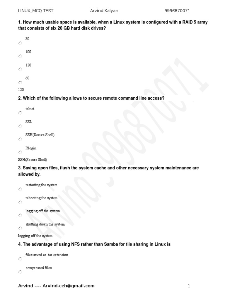 Linuxquestions Mcq Copy 2 Secure Shell Computer File 
