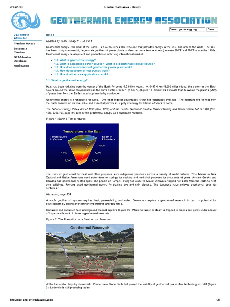 Geothermal Energy Explained: Basics | PDF | Geothermal Energy | Power ...
