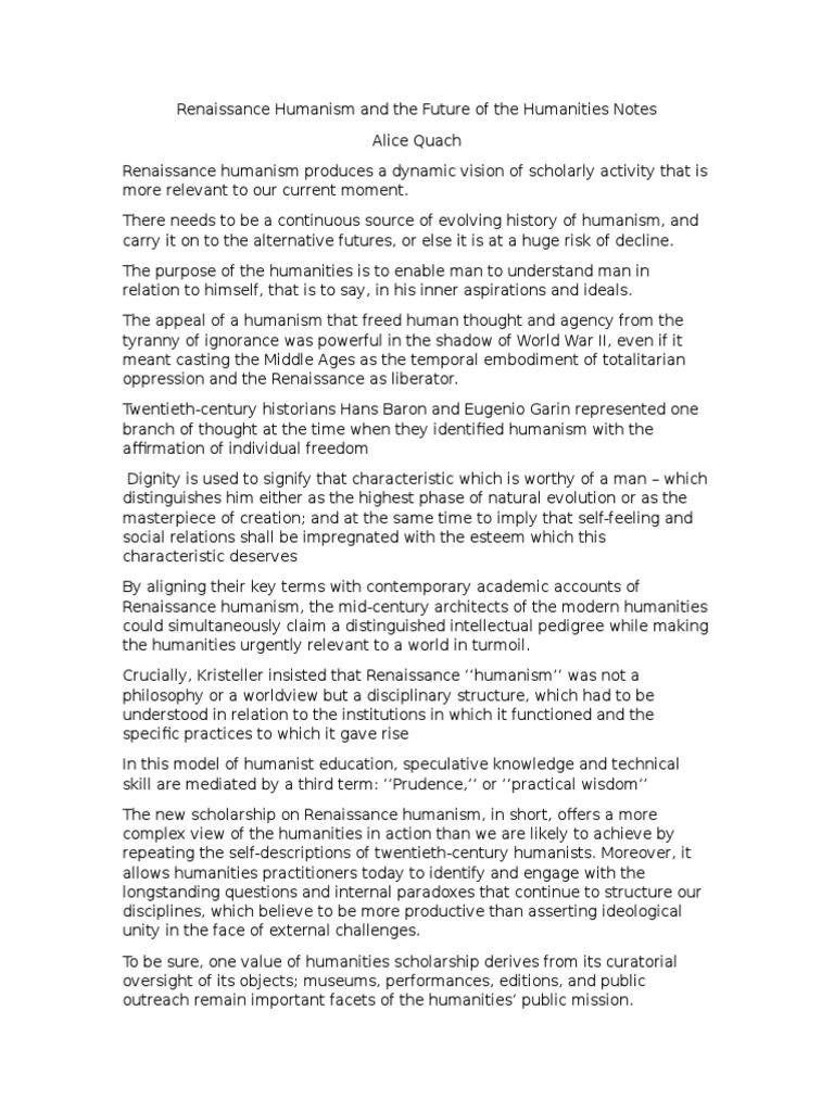 Renaissance Humanism's Modern Relevance | PDF | Humanities | Humanism