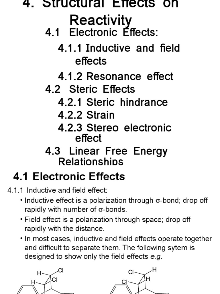 Structural Effect On Reactivity | PDF | Chemical Reactions | Chemistry