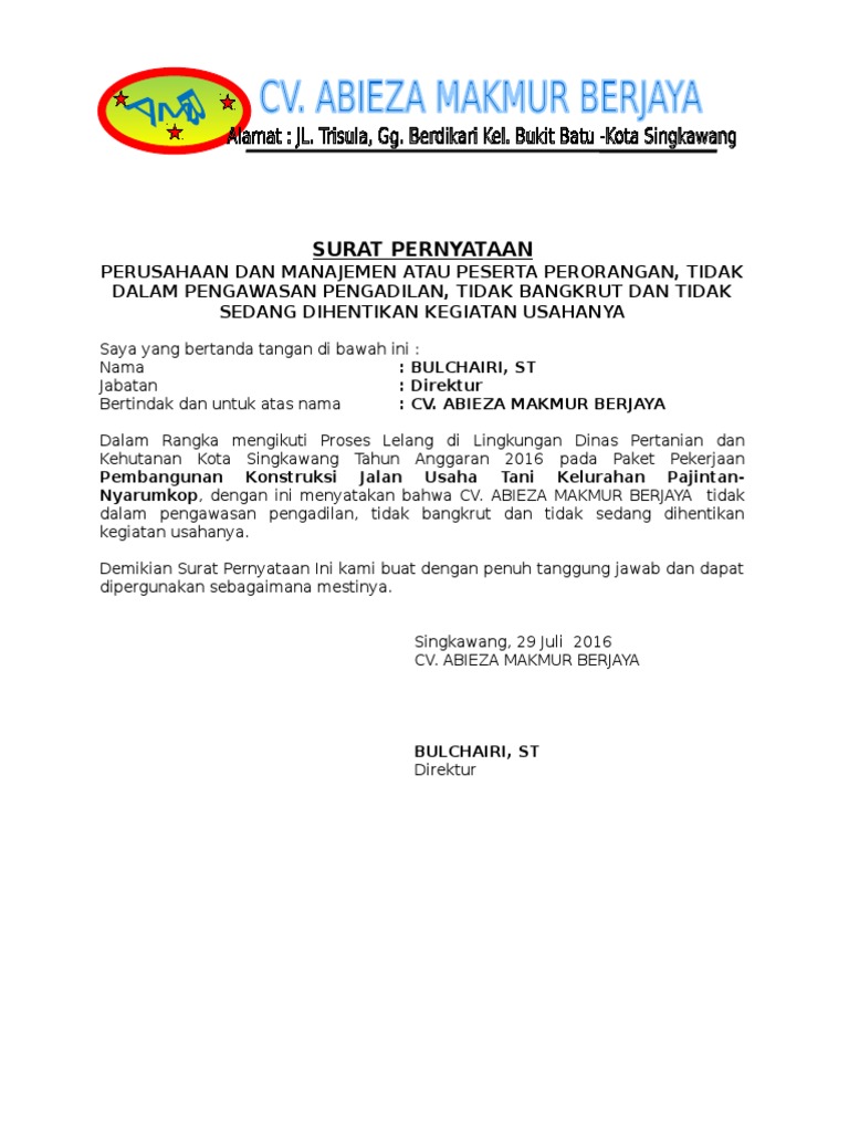 Surat Pernyataan Sip | PDF