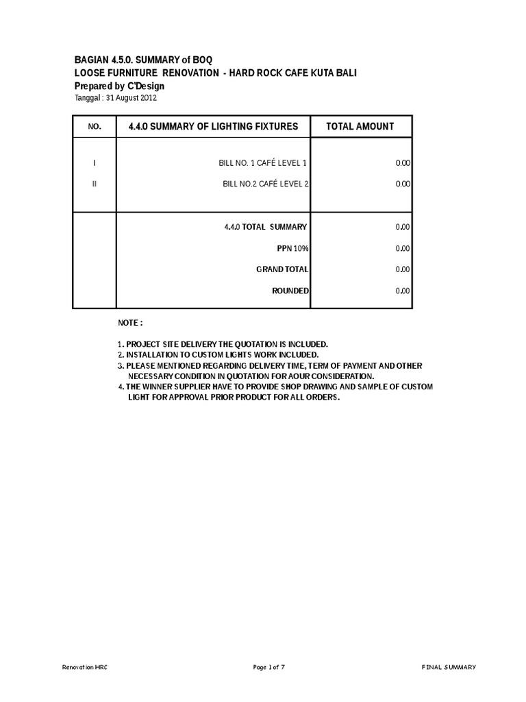 BOQ Loose Furnitute | PDF | Chair | Architectural Elements