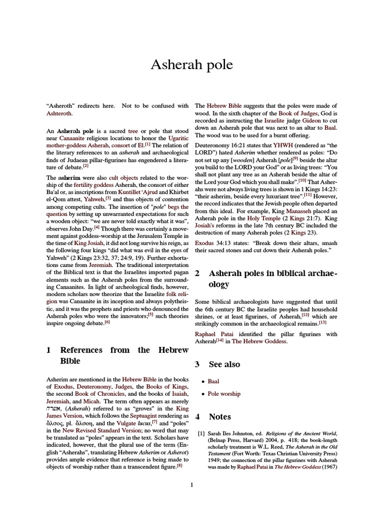 Biblical Asherah Poles