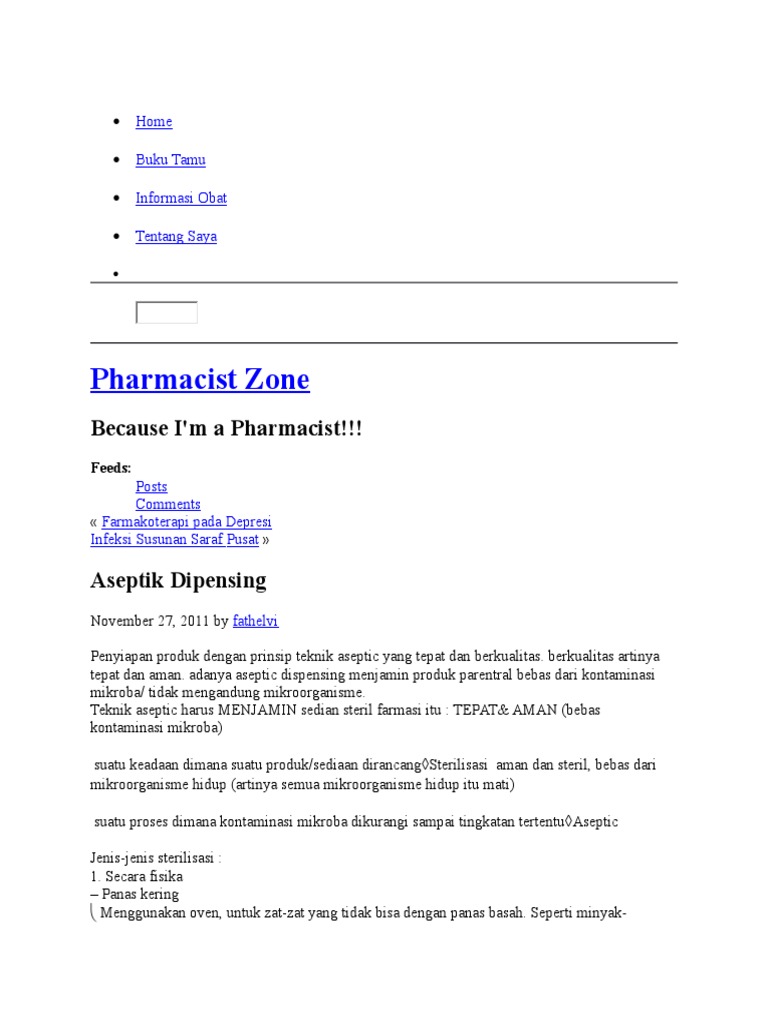 Teknik Aseptik dalam Dispensing Obat | PDF