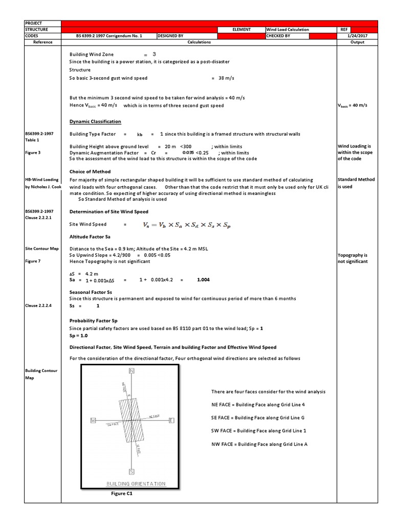 Wind Load To BS6399 | PDF | Structural Load | Wound
