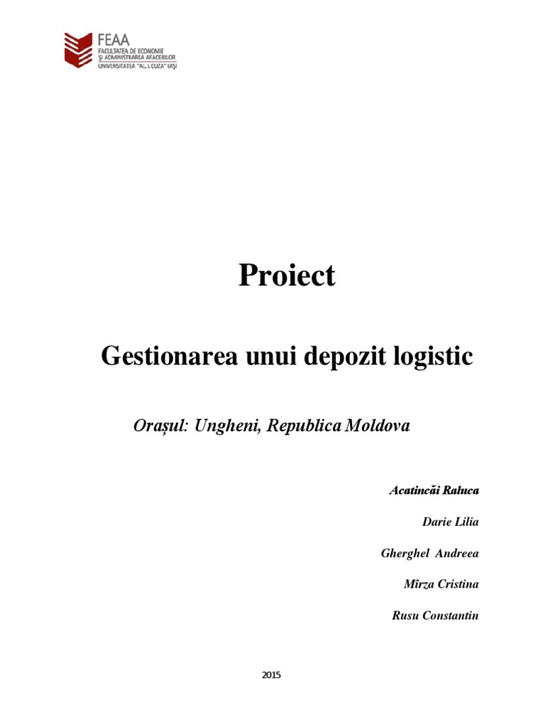 Proiect Logistica Final | PDF