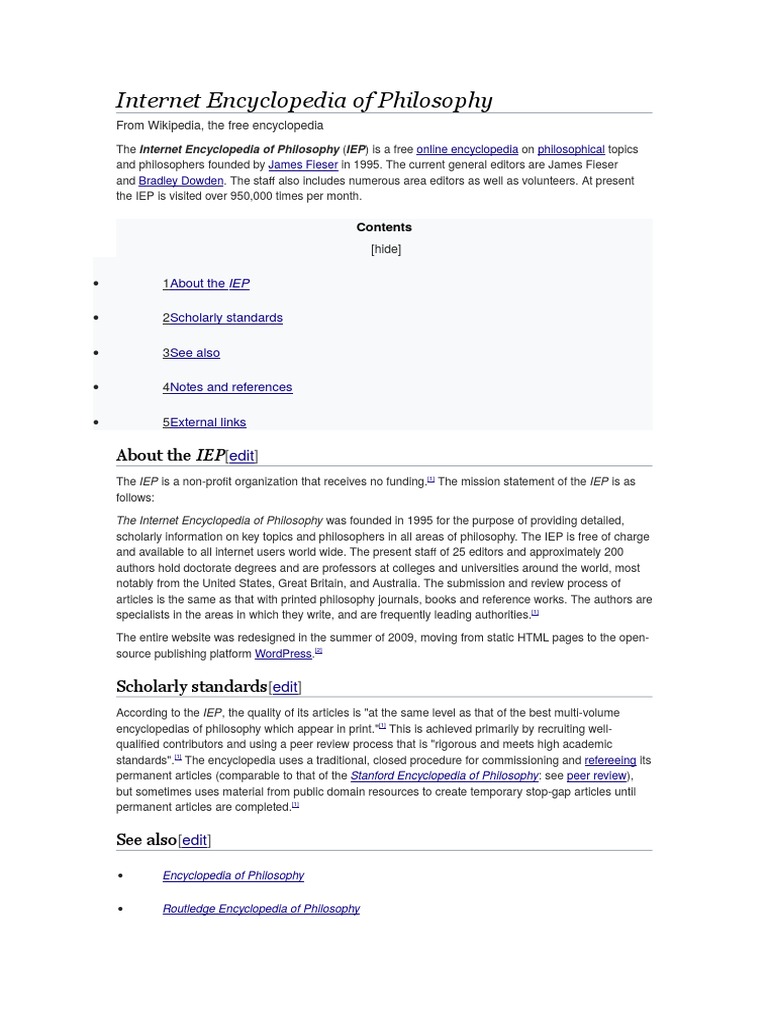 Internet Encyclopedia of Philosophy | PDF | Encyclopedias | Internet