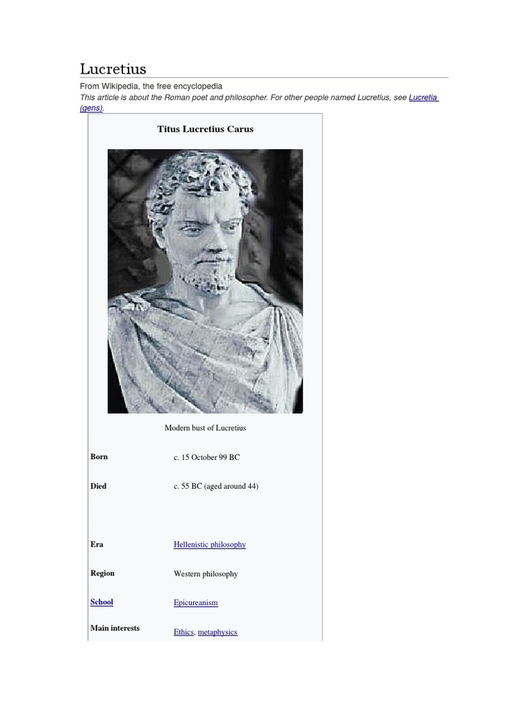 Titus Lucretius Carus | PDF | Lucretius | Poetry