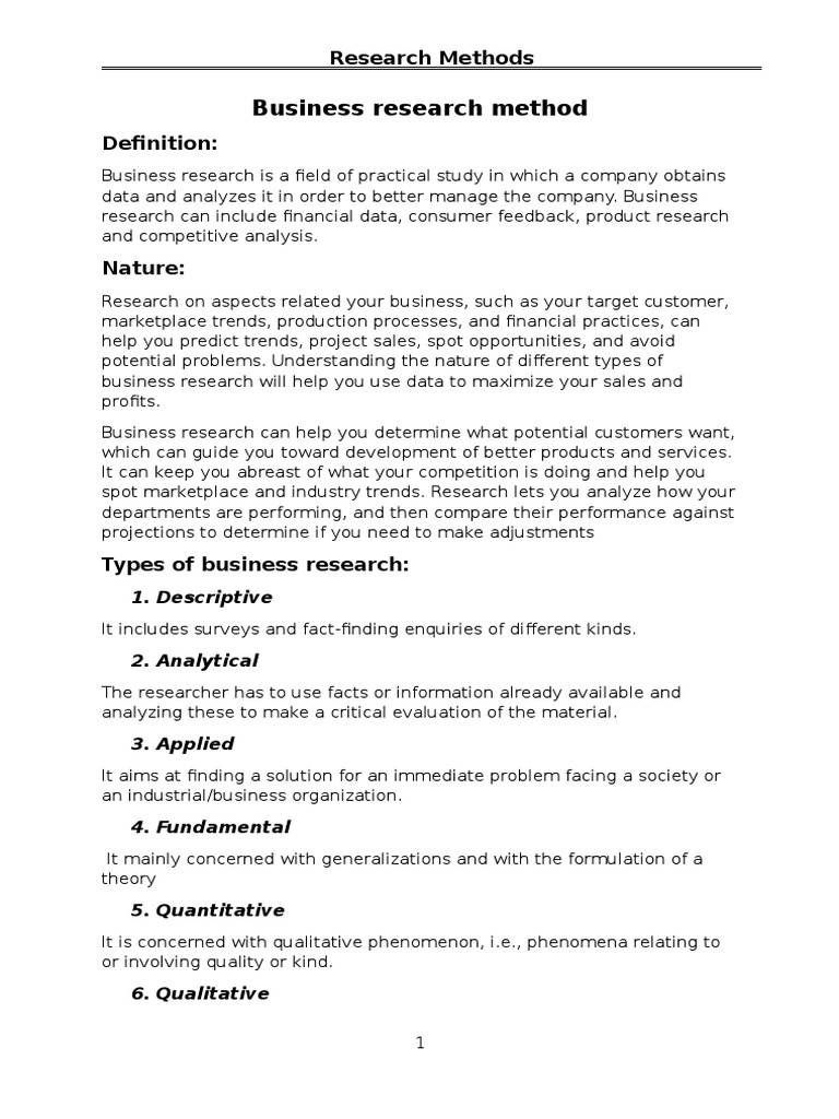Business Research Method | PDF