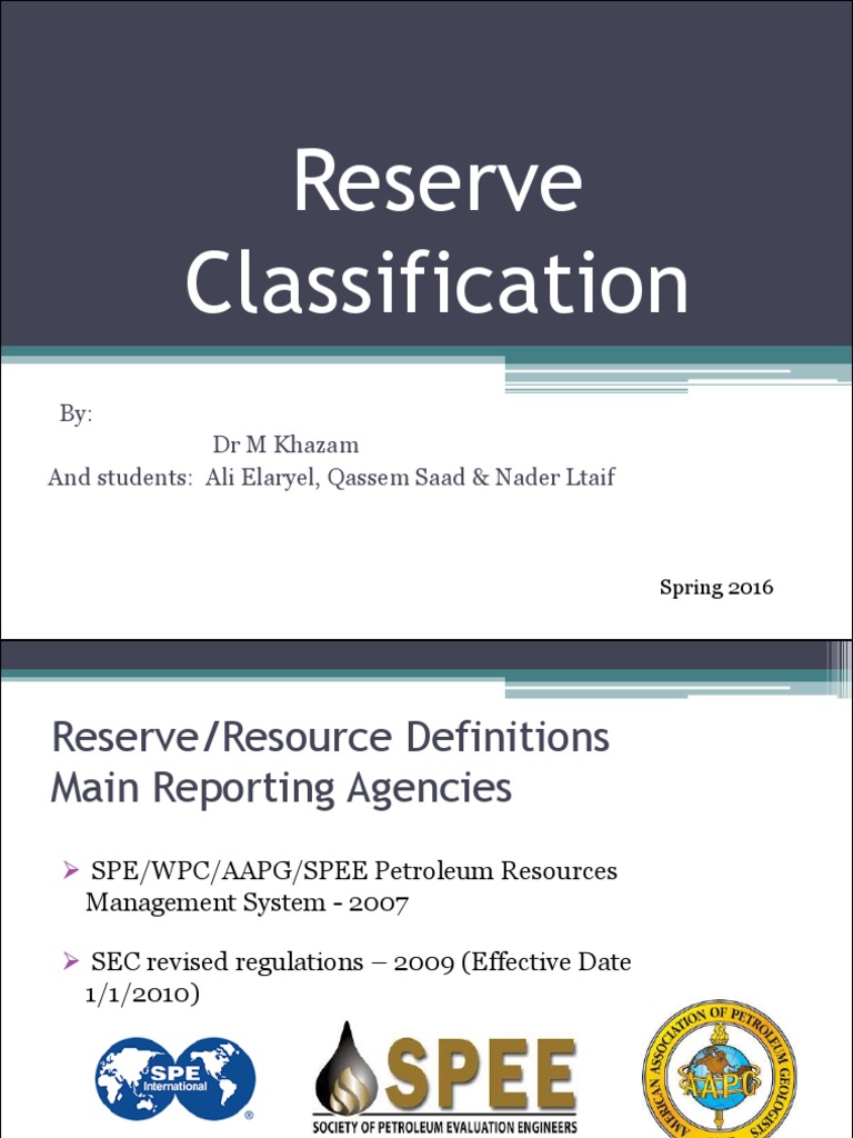 Reserve Classifications 01 | PDF | Oil Reserves | Industries