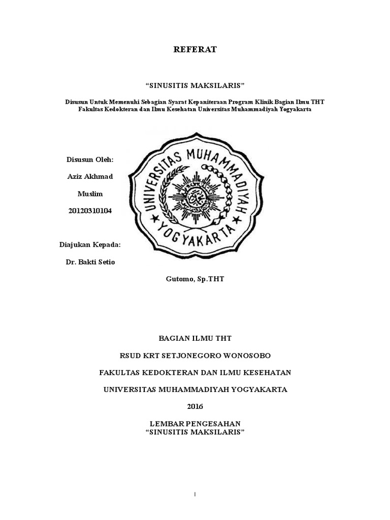 Referat Sinusitis Maksilaris | PDF