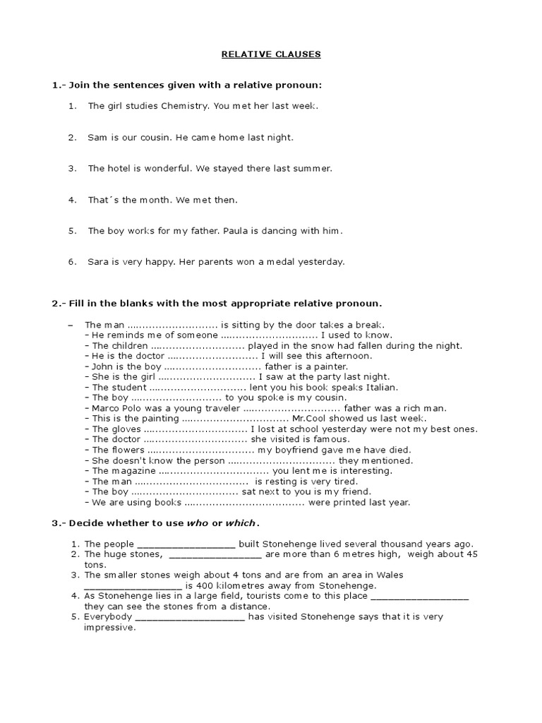 Understanding Relative Clauses in English | PDF | Home & Garden