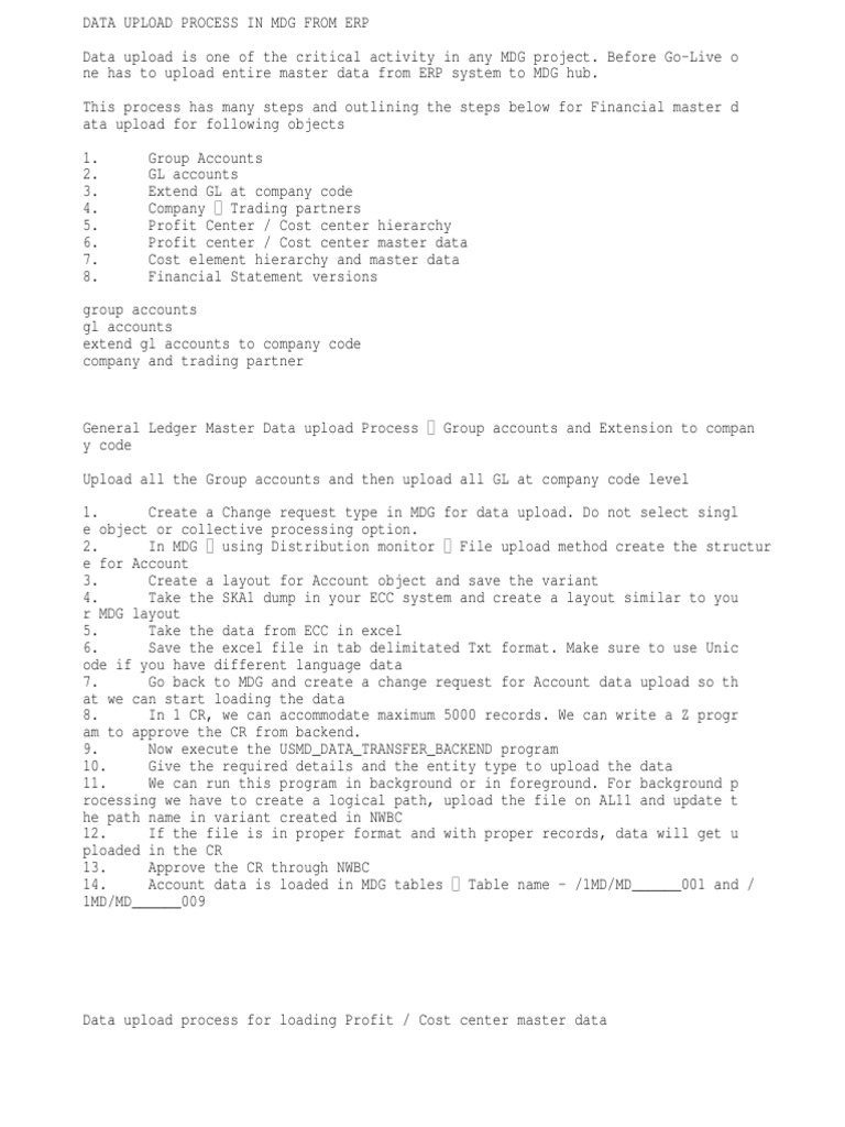 MDGF Data Upload Process | PDF | File Format | Hierarchy