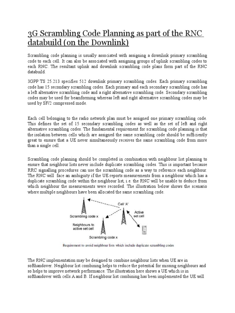 3G Scrambling Code Planning As Part of The RNC Databuild | PDF ...