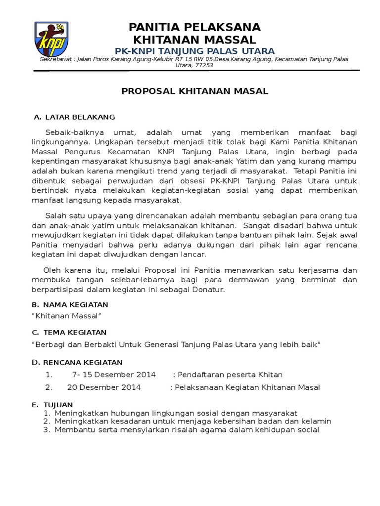 Panitia Pelaksana Sunatan Massal | PDF