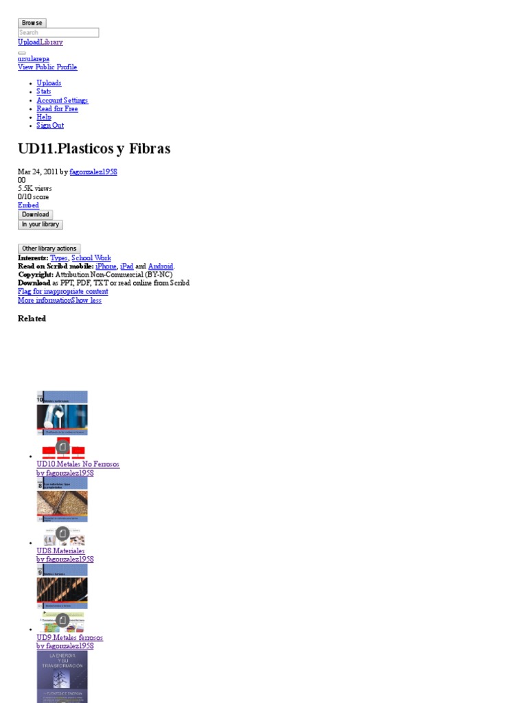 UD11 Plasticos y Fibras | PDF