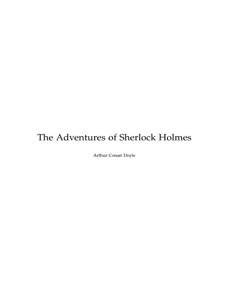 Sherlock Holmes Mysteries | PDF | A Scandal In Bohemia | Arthur Conan ...
