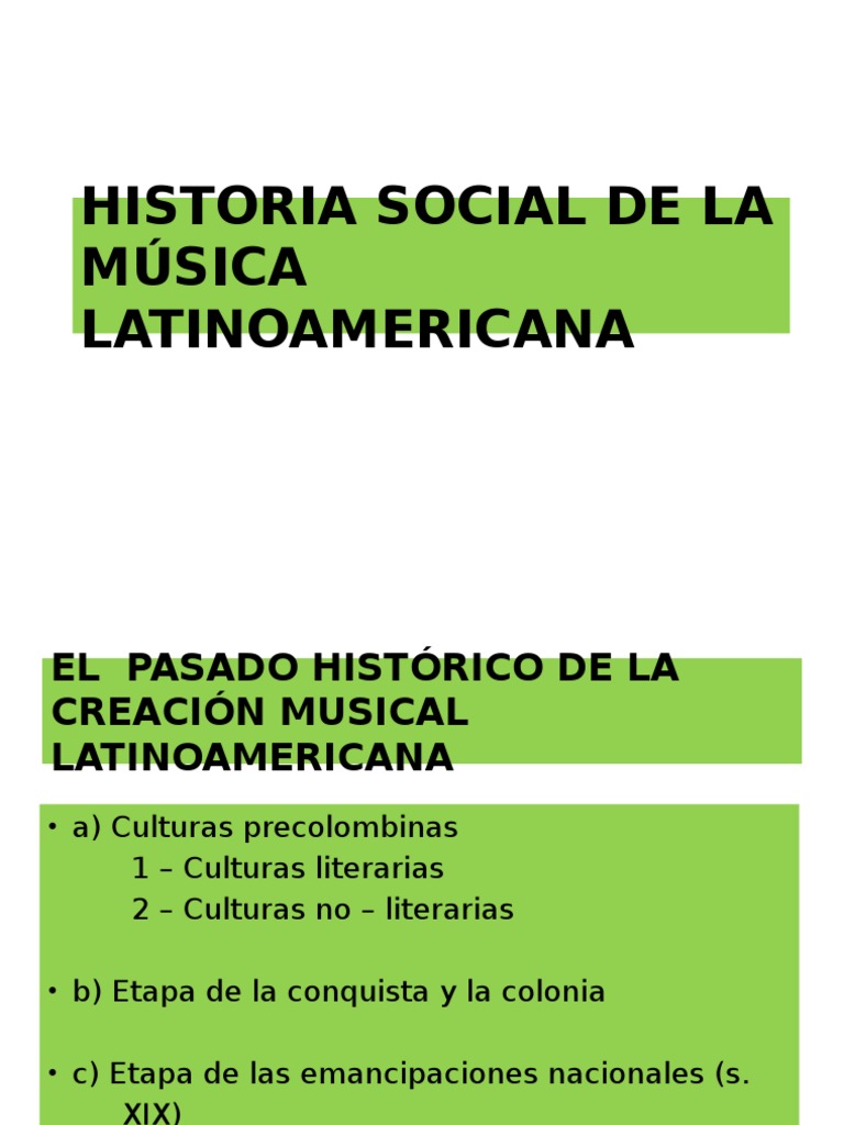 Historia de la Música Latinoamericana | PDF | America latina | Música ...