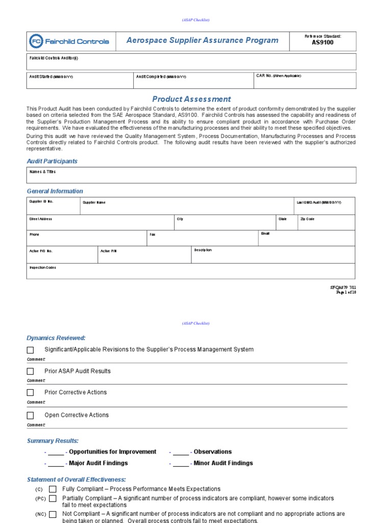 8_Product-Audit-Checklist-ASAP-7-11.docx | Audit | C (Programming Language)
