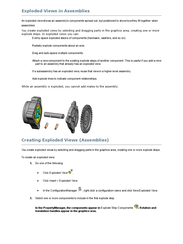Exploded Views in Assemblies Solidworks 2016 | Download Free PDF ...