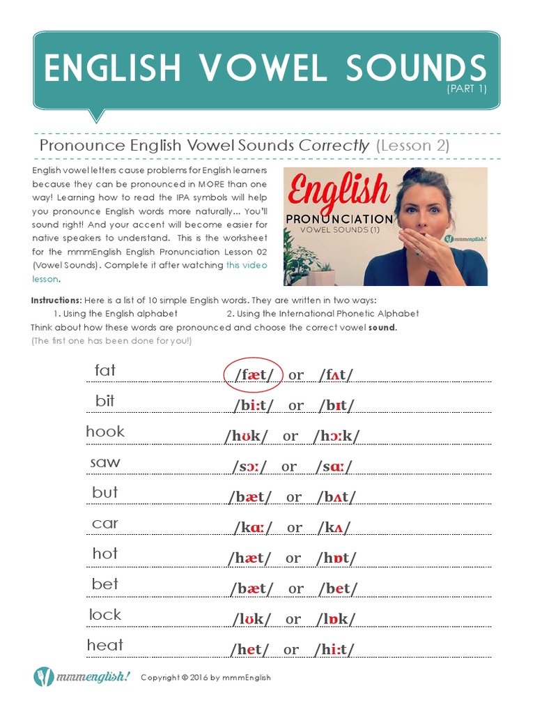 Pronunciation Worksheet 02 | PDF